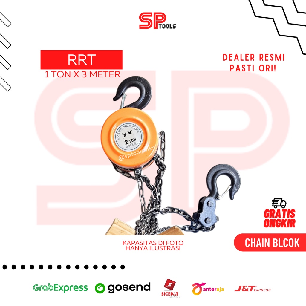 Jual CHAIN BLOCK / CHAINBLOCK TAKEL KATROL 1 TON X 3 METER / 1TX3M RRT ...