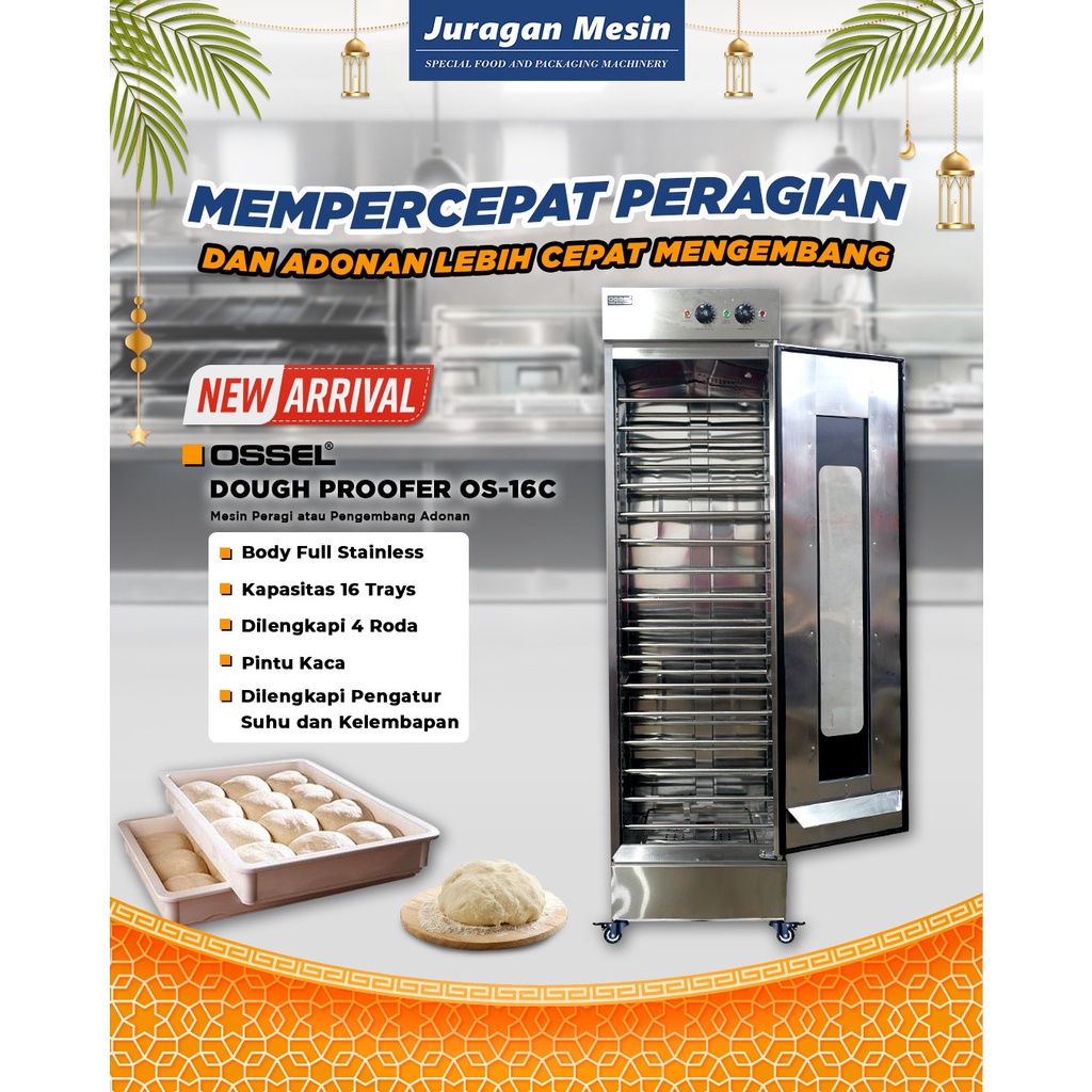 Jual OSSEL Mesin Pengembang Adonan Proofer Listrik OS-16C 16 Trays ...