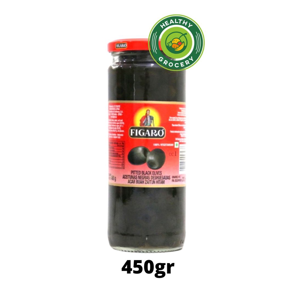 Jual Figaro Green Olive With Pimiento / Pitted Black Olive 450gr In Jar / Pikel Zaitun | Shopee ...