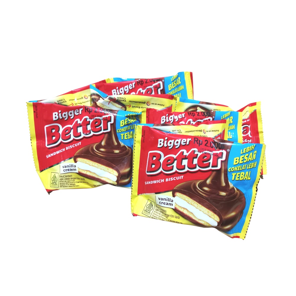 Jual Better Sandwich Biskuit isi 10pcs rasa cokelat renceng Makanan ...