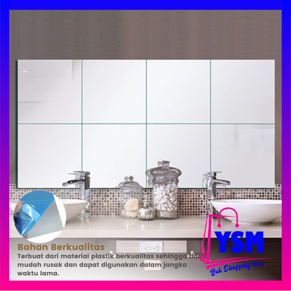Jual YSM Stiker Cermin Dinding Anti Pecah Tempel Persegi Rectangular ...
