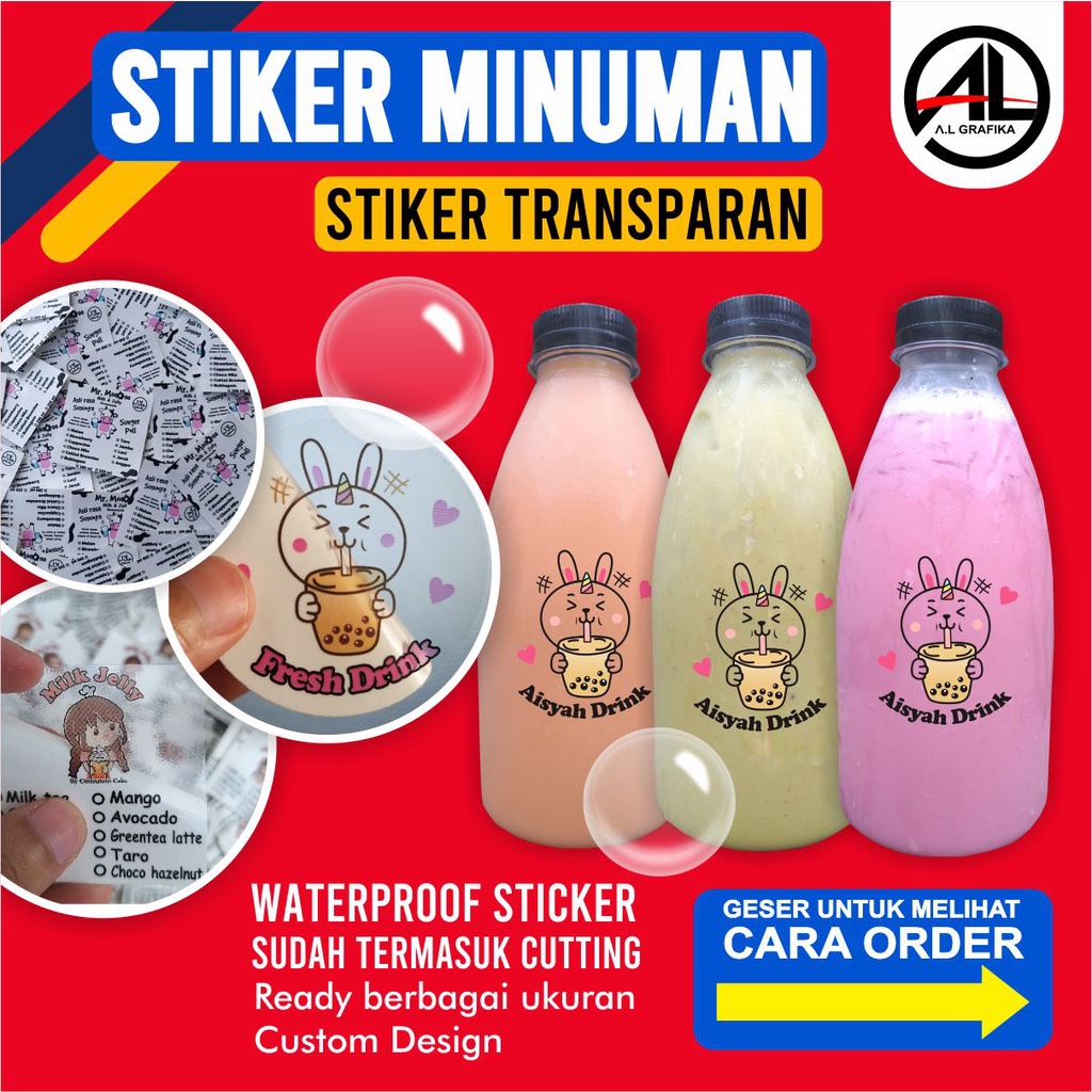 Jual STIKER LABEL MINUMAN DAN MAKANAN / STIKER TRANSPARAN / STIKER ...