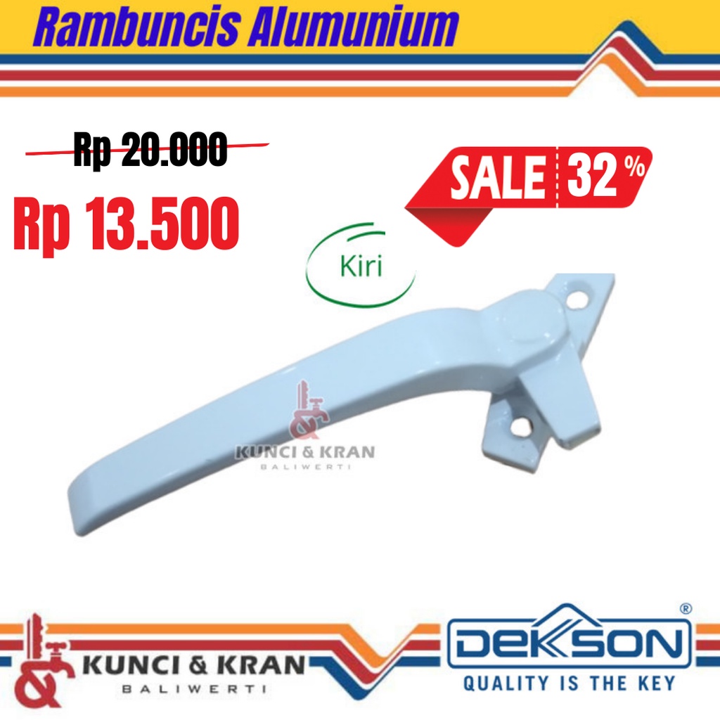 Jual Rambuncis Aluminium DEKKSON RMBA 423 KIRI PUTIH LEFT WHITE Grendel ...