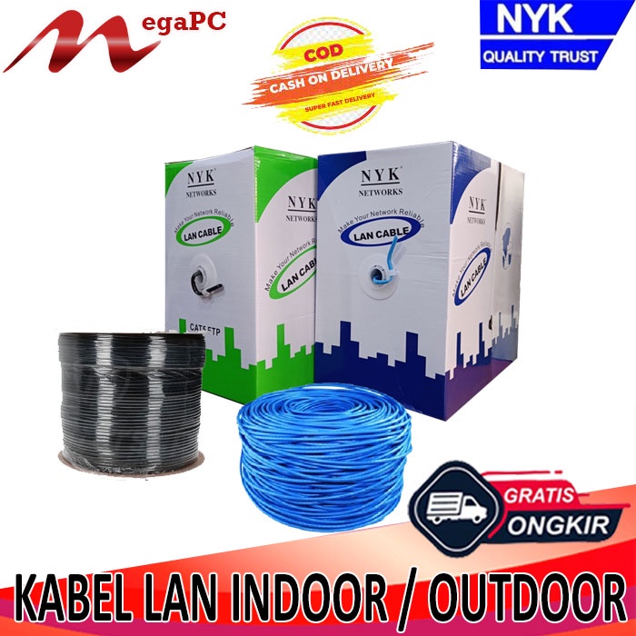 Jual Kabel LAN Internet CAT 5E 1 Roll 305 meter NYK - Indoor/Outdoor | Shopee Indonesia