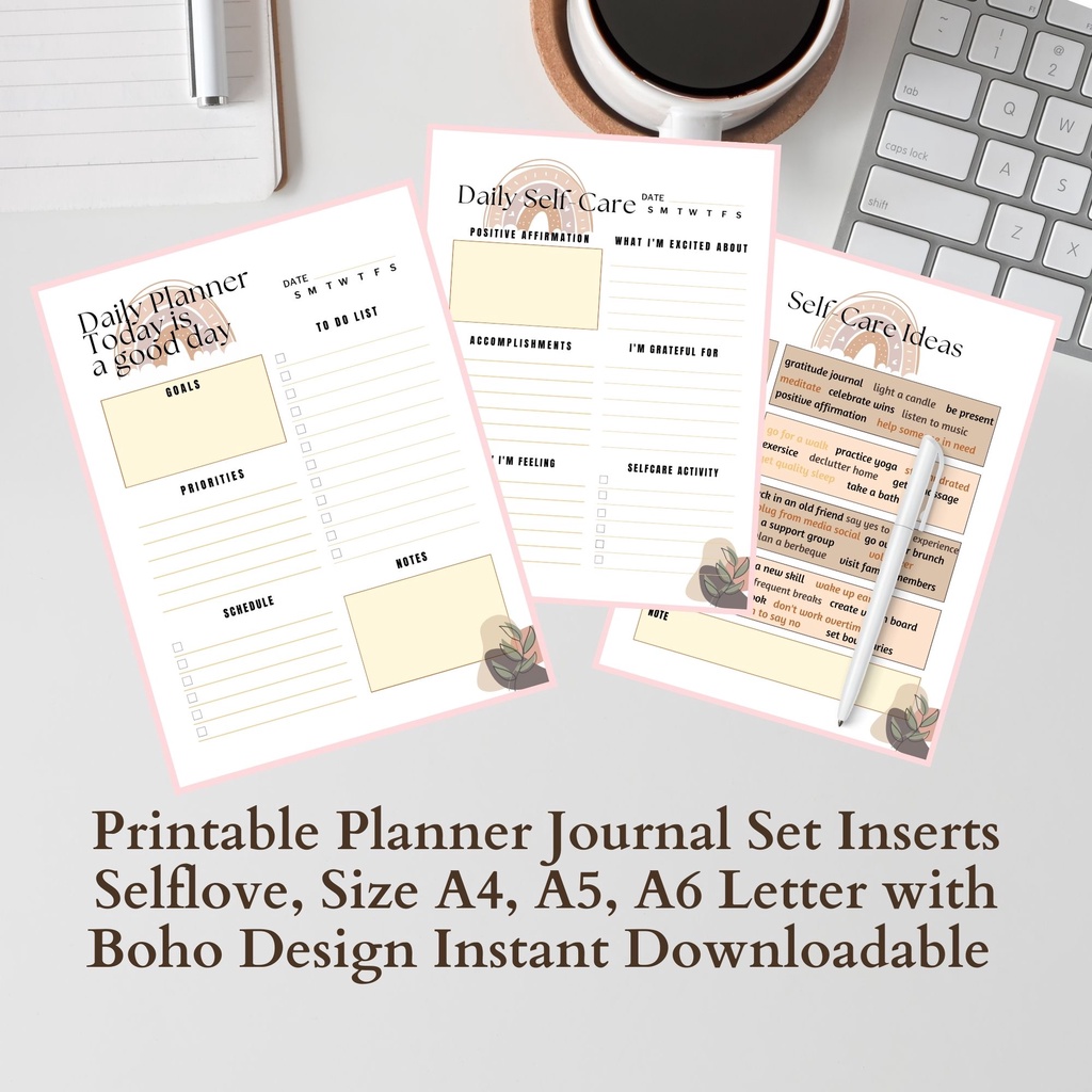 Jual Printable Planner Journal Set Inserts Sellove, Size A4, A5, A6 ...