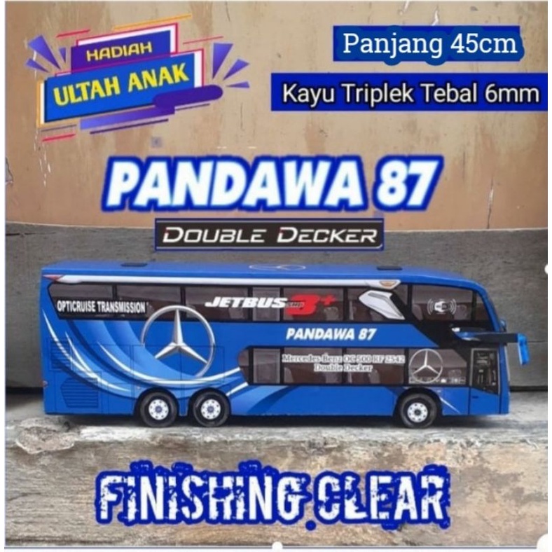 Jual Miniatur Bus Jumbo PO.PANDAWA 87 Double Decker Mainan Anak Panjang ...