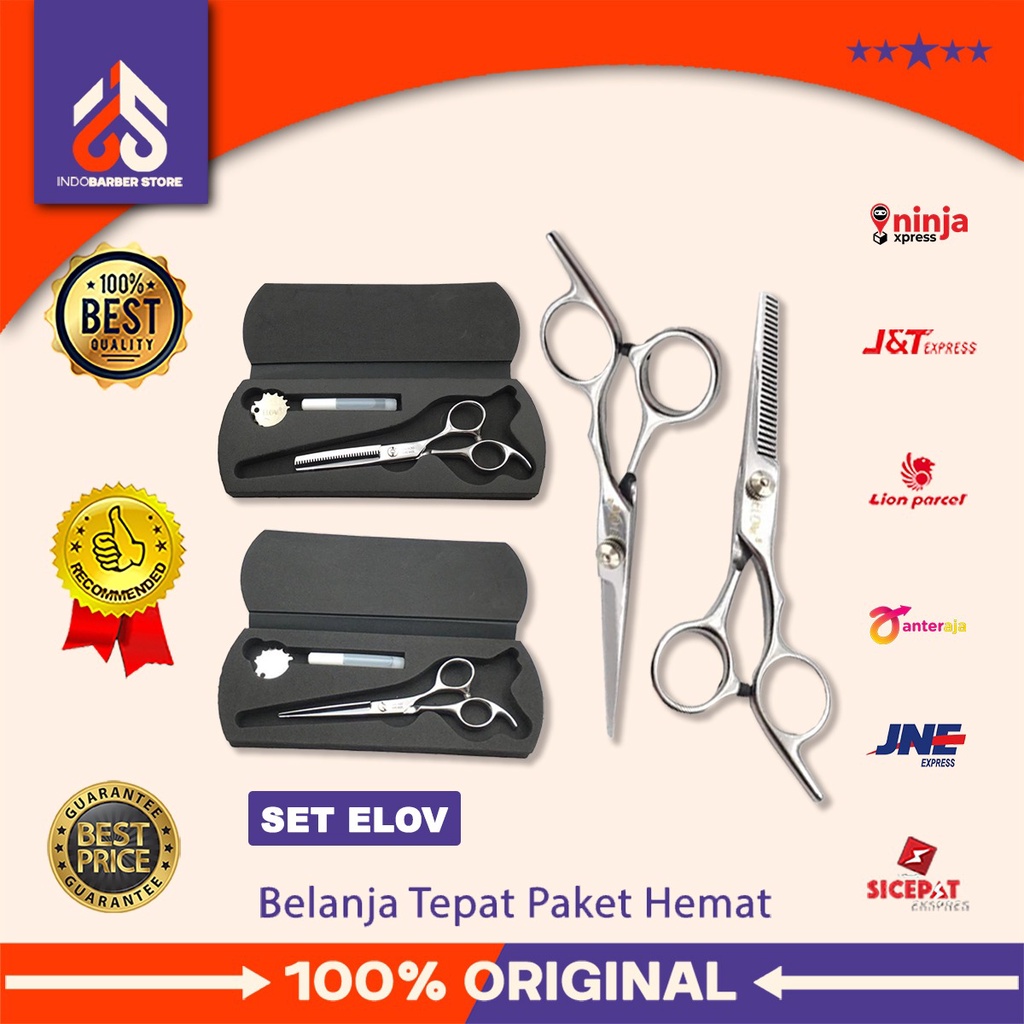 Jual Gunting set Elov 6 Inch Alat Potong Rambut Salon Barbershop ...