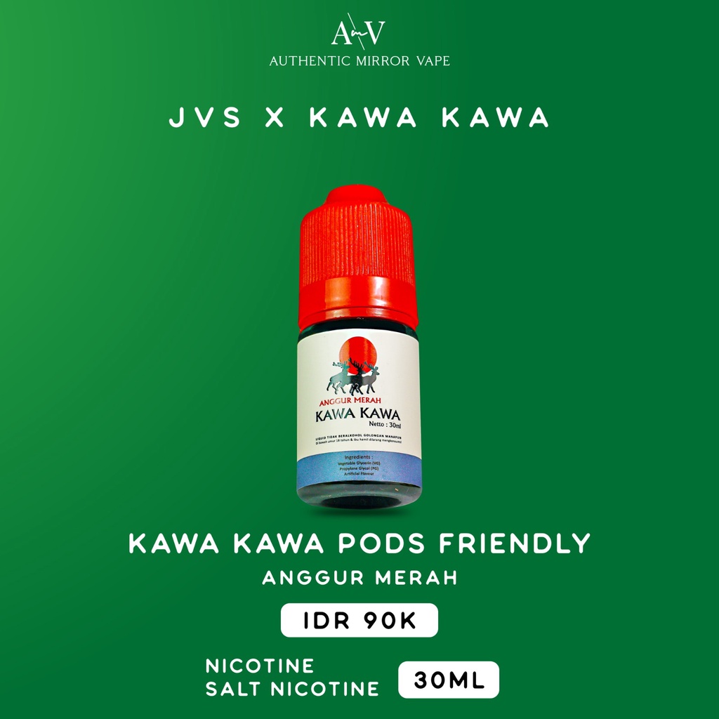 Jual Liquid Kawa Kawa Anggur Merah Pods Friendly 30ML by JVS - LS ...