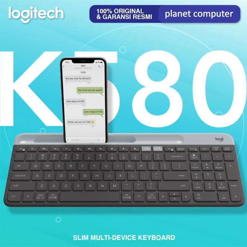 Jual Logitech K580 Keyboard Slim MultiDevice Wireless Bluetooth - Black ...
