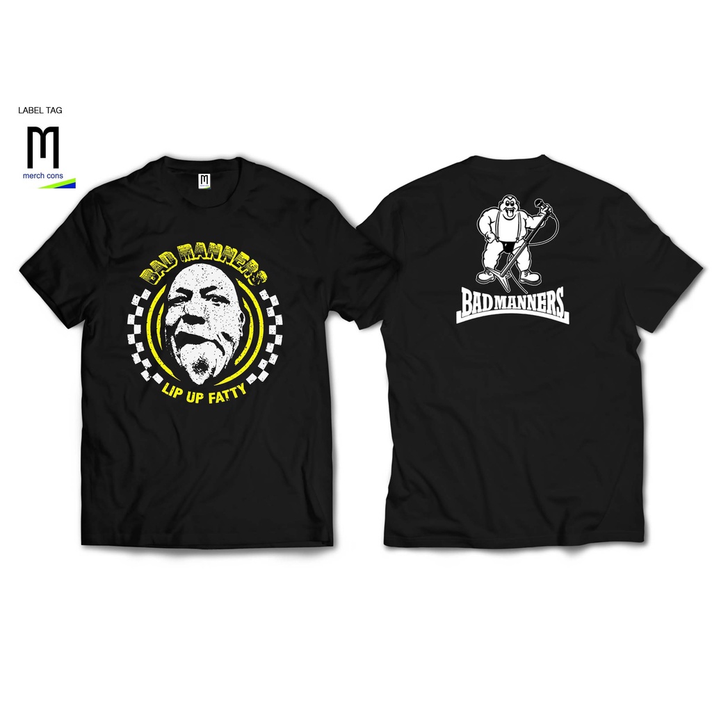 Jual BAD MANNERS-Lip up fatty / T-Shirt band Skinhead Ska england / premium - Hitam | Shopee ...