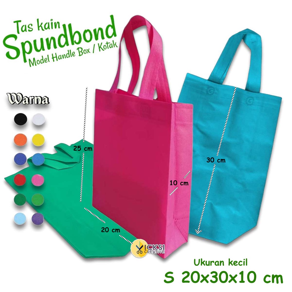 Jual Tas Spunbond Goodie bag Handle Box / Kotak Ukuran Kecil S= 20x30x9 ...
