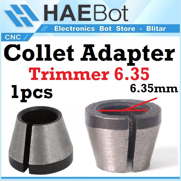 Jual [HAEBOT] Collet Trimmer 6.35mm Adapter Colet Router Profil 6.35 Spindle Chuck Bit Besi ...