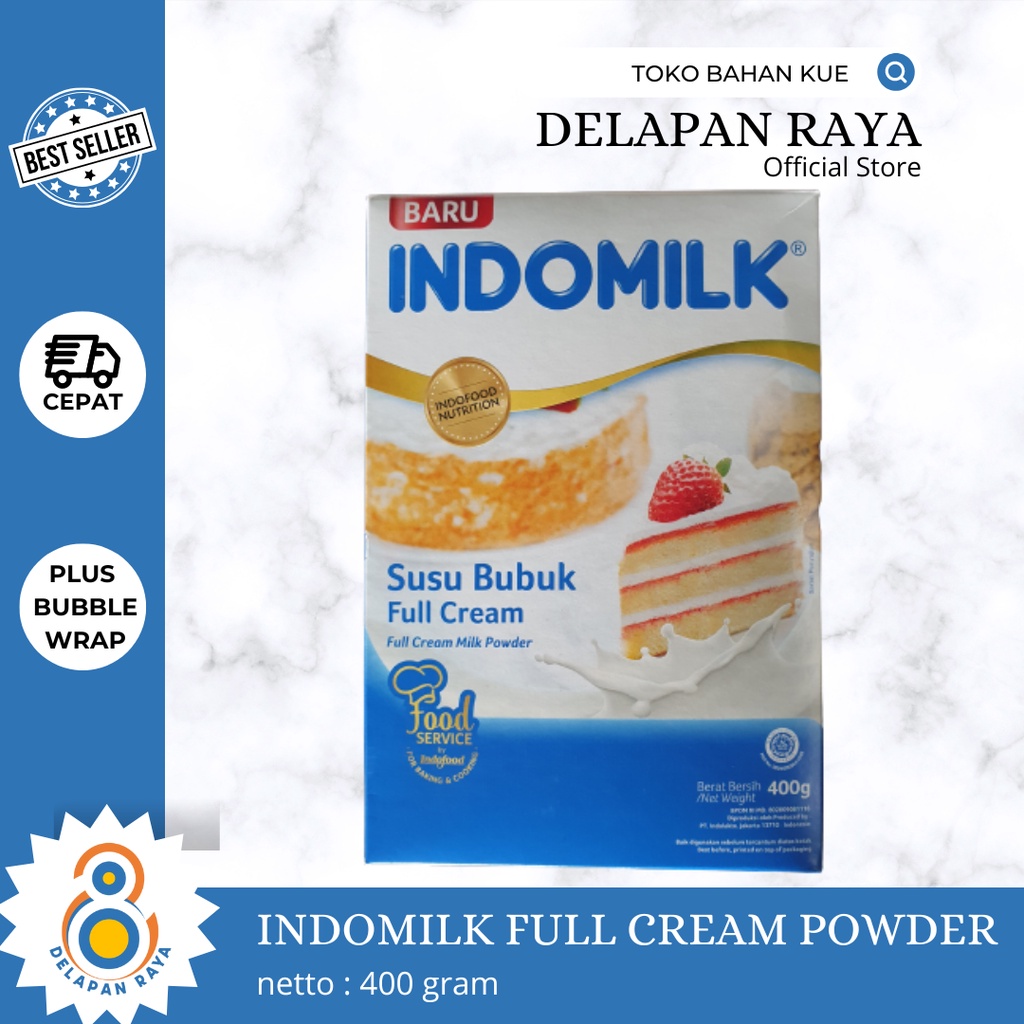 Jual INDOMILK SUSU BUBUK FULL CREAM 400GR - 8Raya | Shopee Indonesia