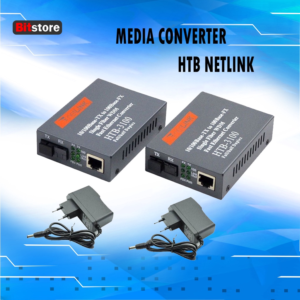 Jual Media Converter HTB Netlink 10/100 A-B HTB-3100 FO | Shopee Indonesia
