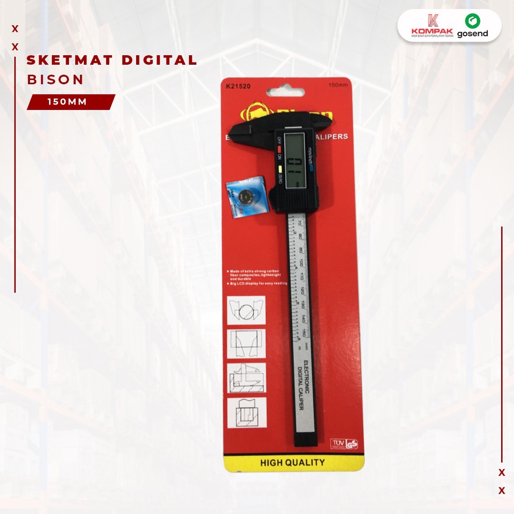 Jual BISON K21520 Sigmat Digital LCD 150 mm Vernier Caliper Jangka ...