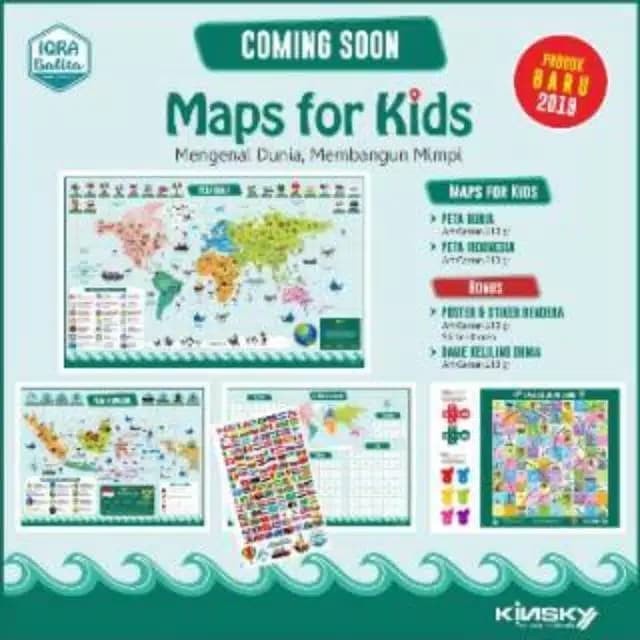 Jual Terlaris Peta Dunia Anak Maps For Kids Iqra Balita | Shopee Indonesia