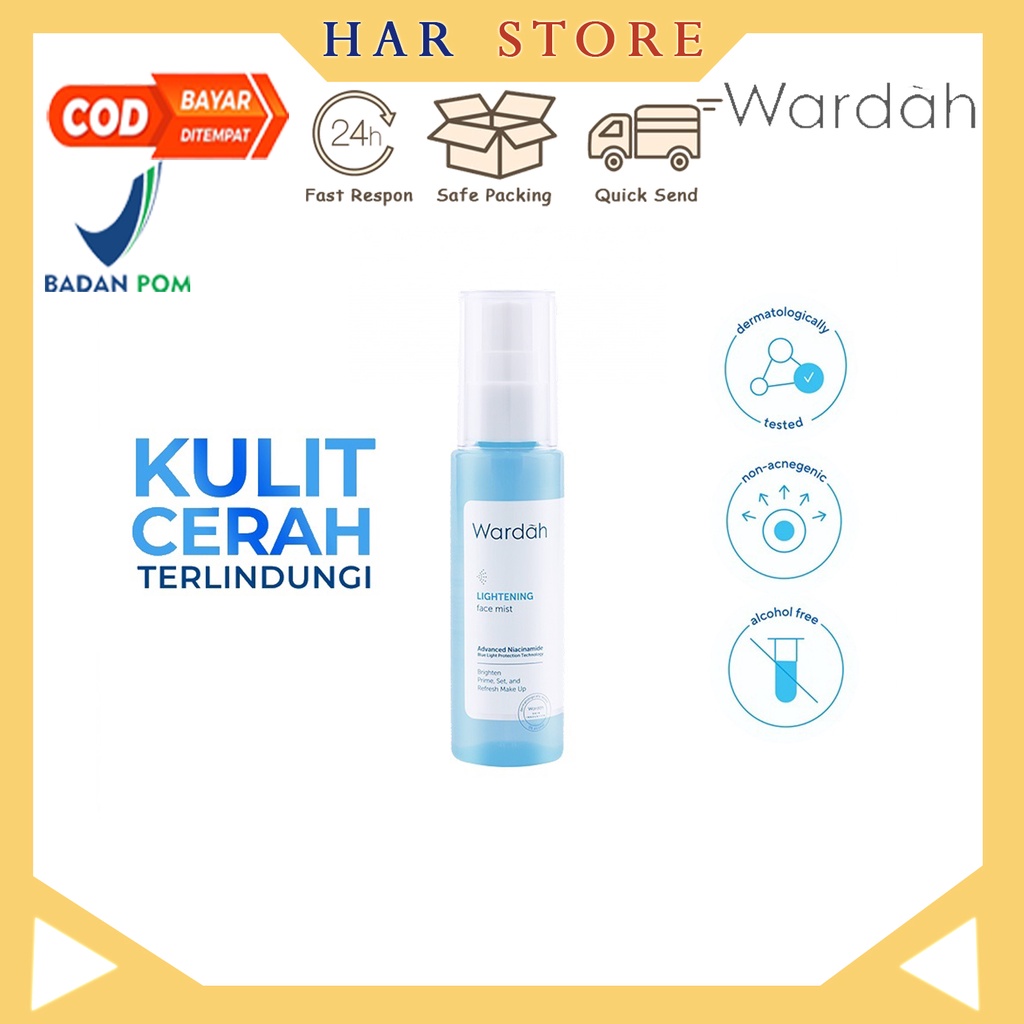 Jual Wardah Lightening Face Mist 60 ml - Spray untuk primer, setting ...