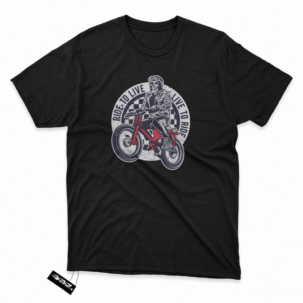 Jual Kaos MOTOR Ride To Live - Live To Ride - STREET CUB - Kain Katun ...