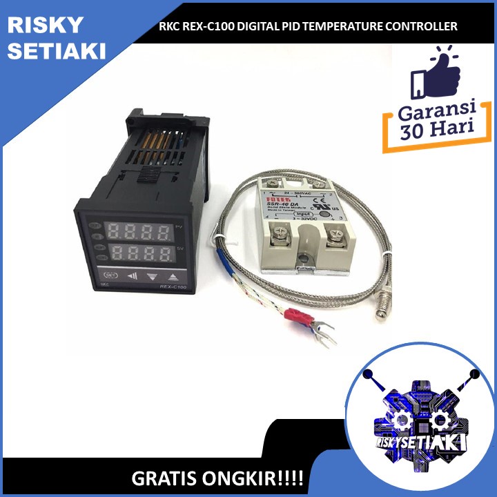 Jual RKC REX-C100 DIGITAL PID TEMPERATURE CONTROLLER KIT DAN SSR 40A | Shopee Indonesia