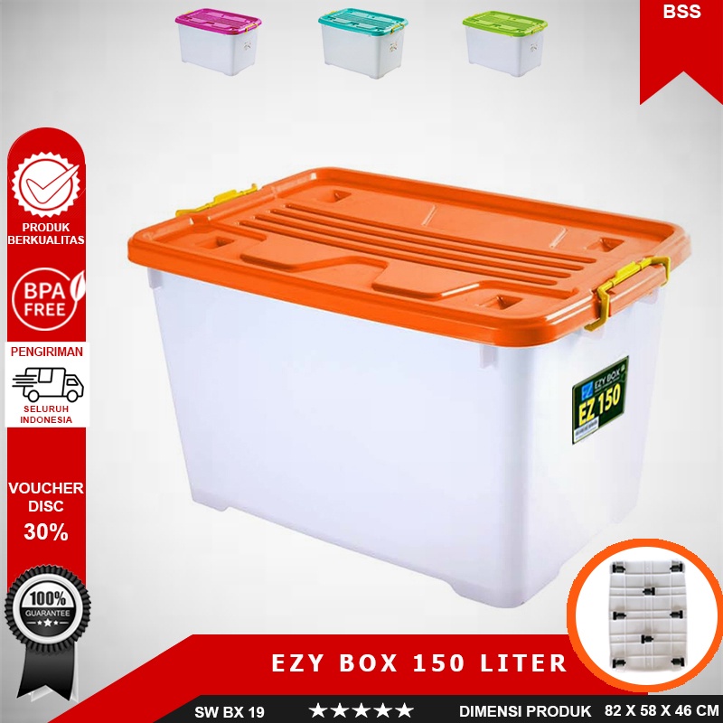 Jual BSM CONTAINER BOX EZY CB 150 LITER TEMPAT PENYIMPANAN WADAH ...