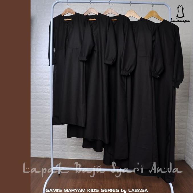 Jual Gamis Anak Perempuan Hitam Polos Syari TOYOBO Usia 4 - 18 tahun ...