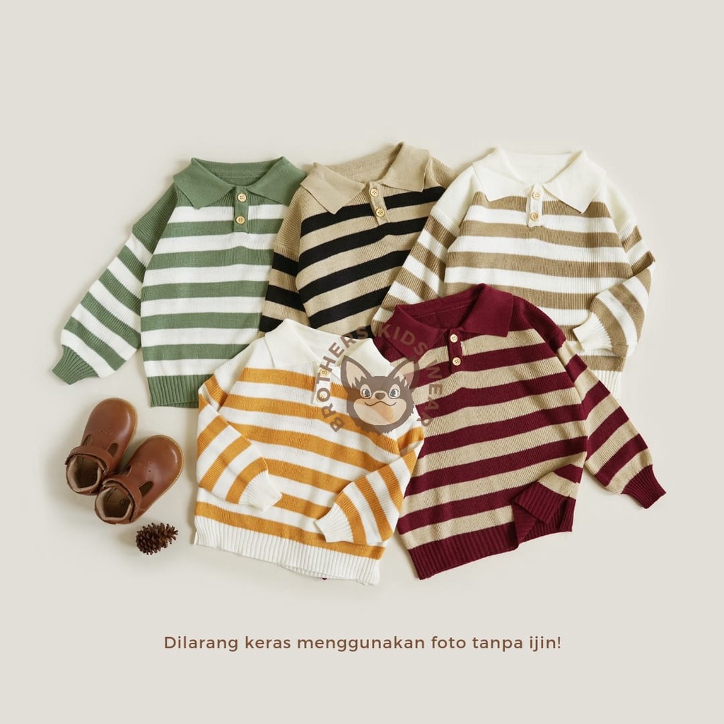 Jual POLO RAJUT STRIPE SWEATER ANAK BAJU ANAK JAKET ANAK BAJU ANAK IBU ...