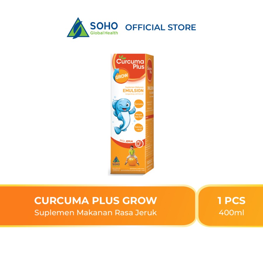 Jual Curcuma Plus Grow Emulsion Suplemen Makanan Rasa Jeruk 400ml ...