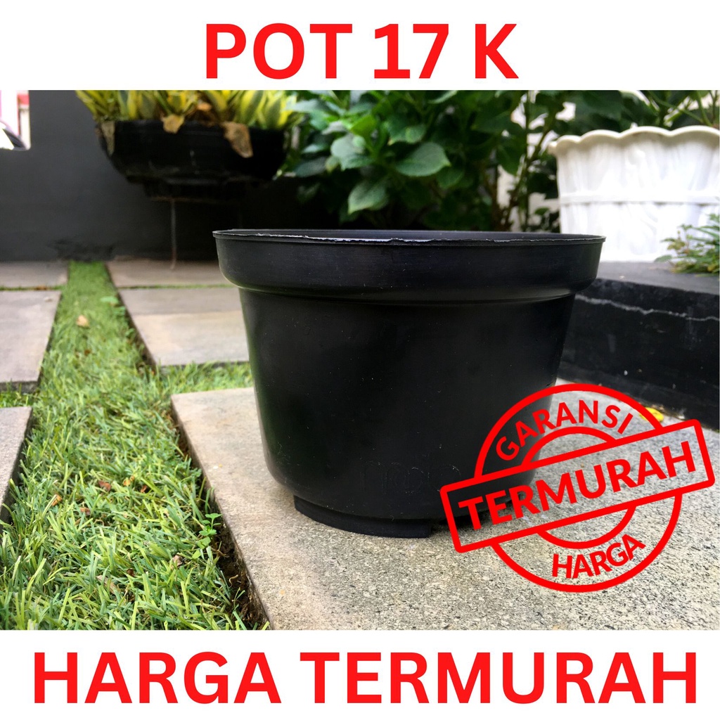 Jual Pot bunga Murah / Pot tanaman / Pot plastik hitam uk 17 kecil ...