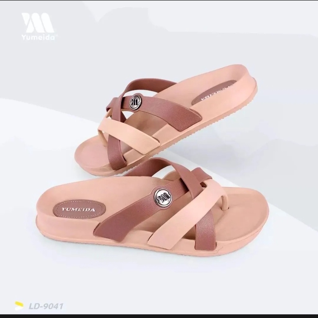 Jual YUMEIDA sandal karet wanita dewasa jepit tali silang model casual ...