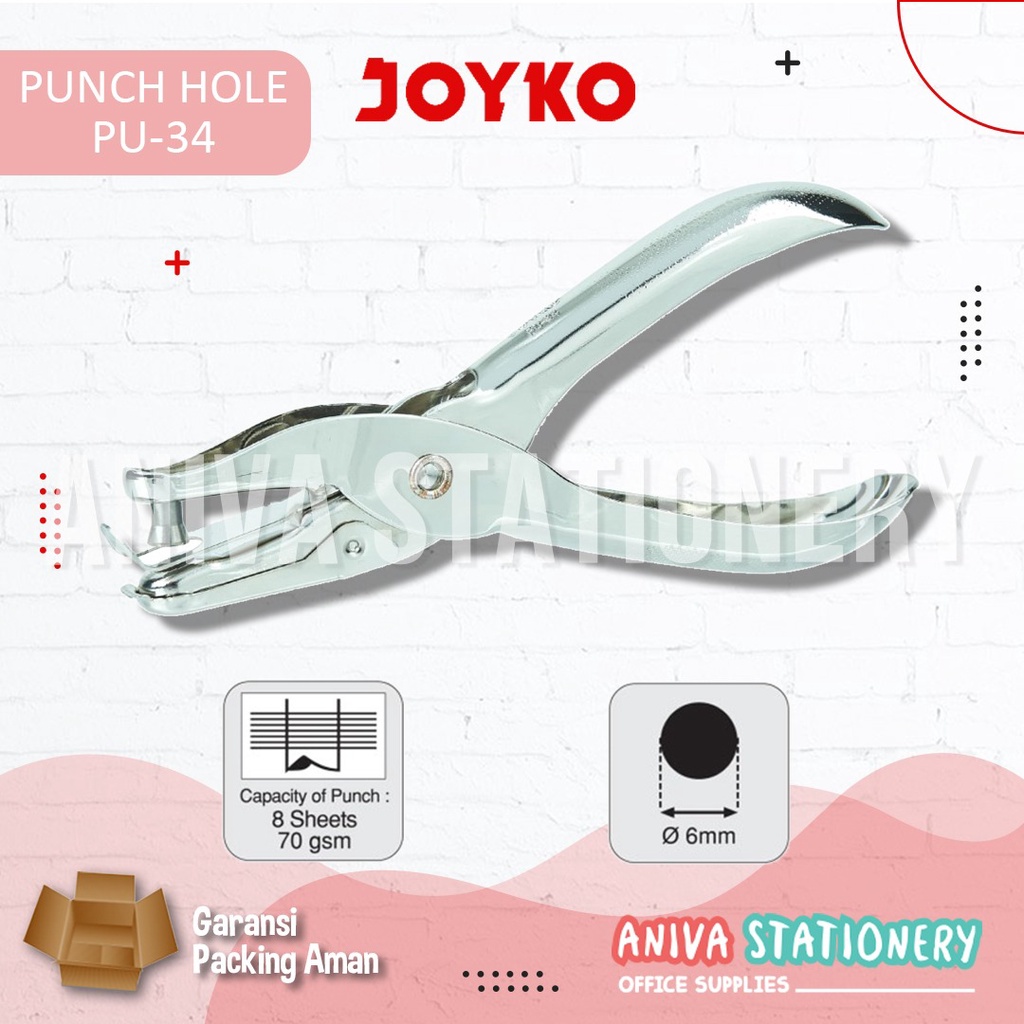 Jual JOYKO ONE HOLE PUNCH PU-34 PEMBOLONG 1 LUBANG PERFORATOR ALAT ...