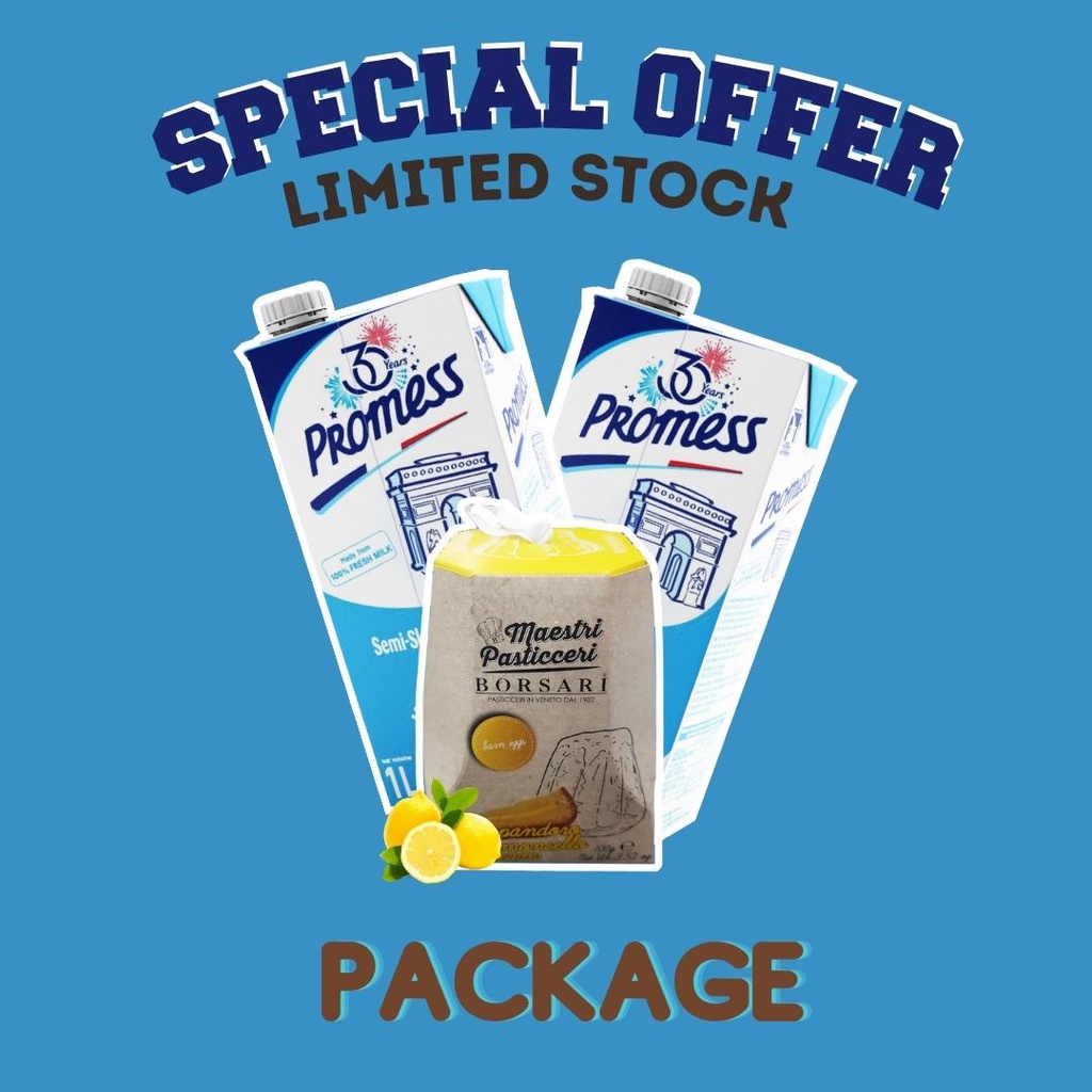 Jual Promo Promess Semi Skimmed Milk 1 ltr dan Mini Pandoro limoncilo ...