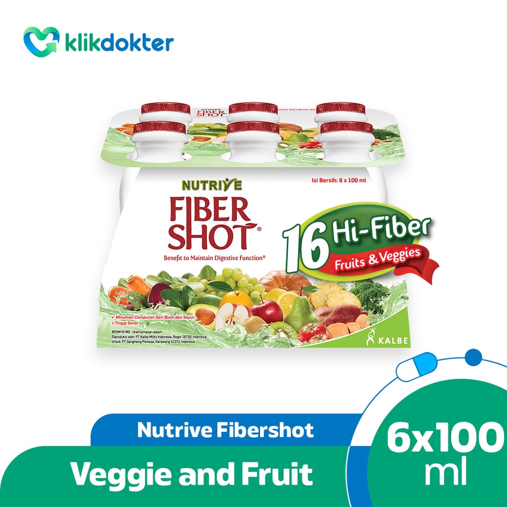 Jual Nutrive Fibershot Fruit Veggie 6x100ml | Shopee Indonesia