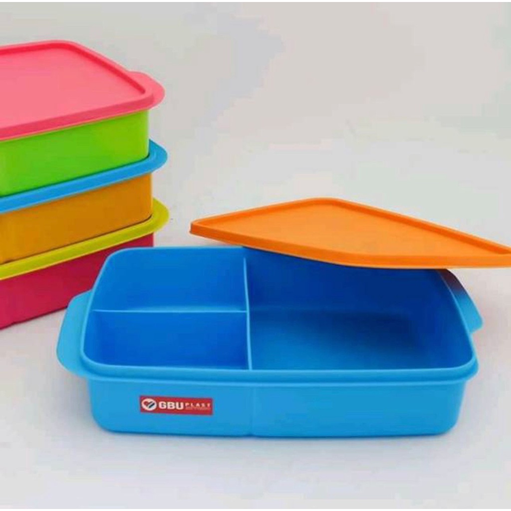 Jual Lunch Box / Kotak Makan Bersekat Milano Lb-200 1350ml GBU Plast / Tempat Makan Lunch Box ...