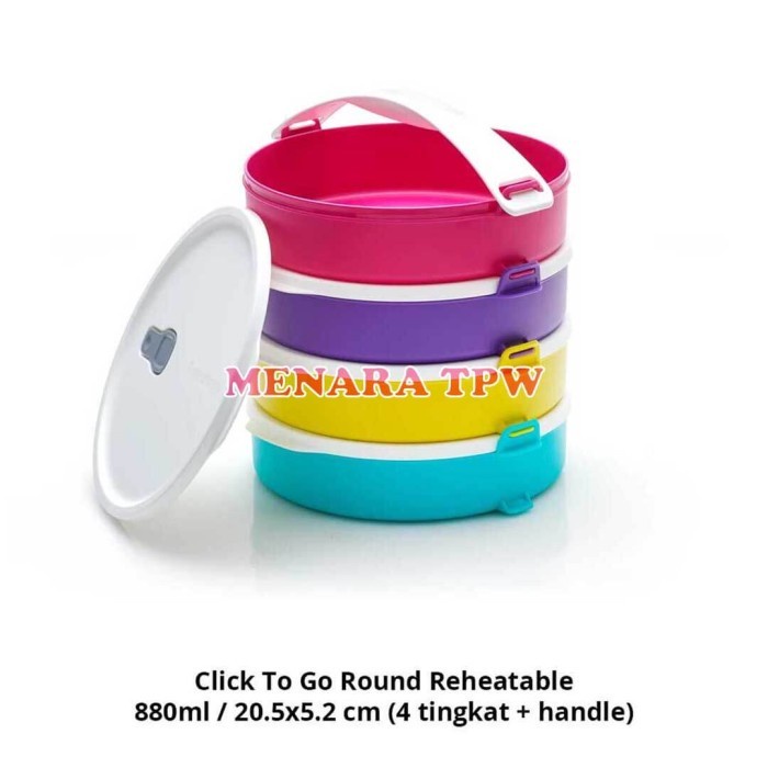 Jual Rantangku Tupperware Click To Go Round Reheatable 2 Tingkat ...