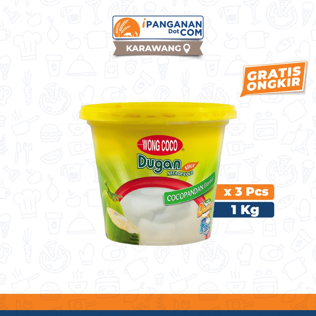 Jual Wong Coco Nata De Coco Dugan Rasa Cocopandan 1 Kg x 3 Kemasan ...