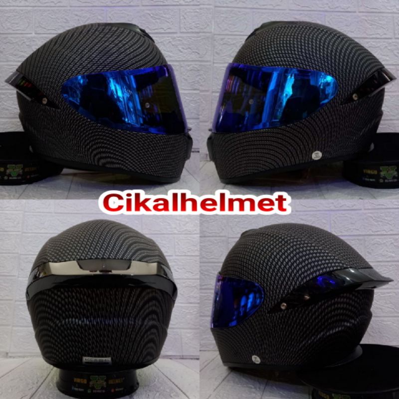 Jual HELM SNAIL FFS2 MOTIF CARBON BLACK DOFT VARIASI GANTENG VISOR ...