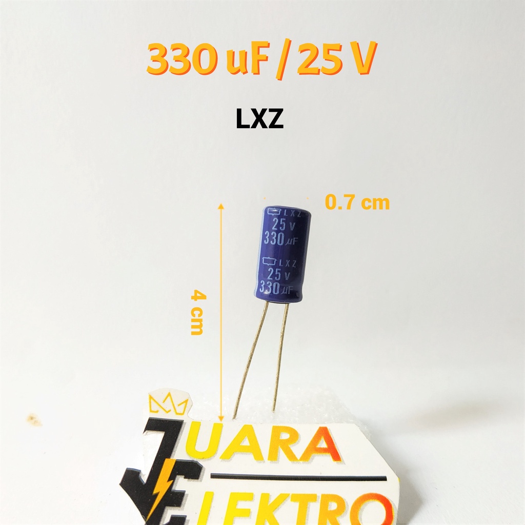 Jual KAPASITOR ELCO 330uF / 25V | Capasitor Elko 330 uF/25 Volt LXZ | Shopee Indonesia