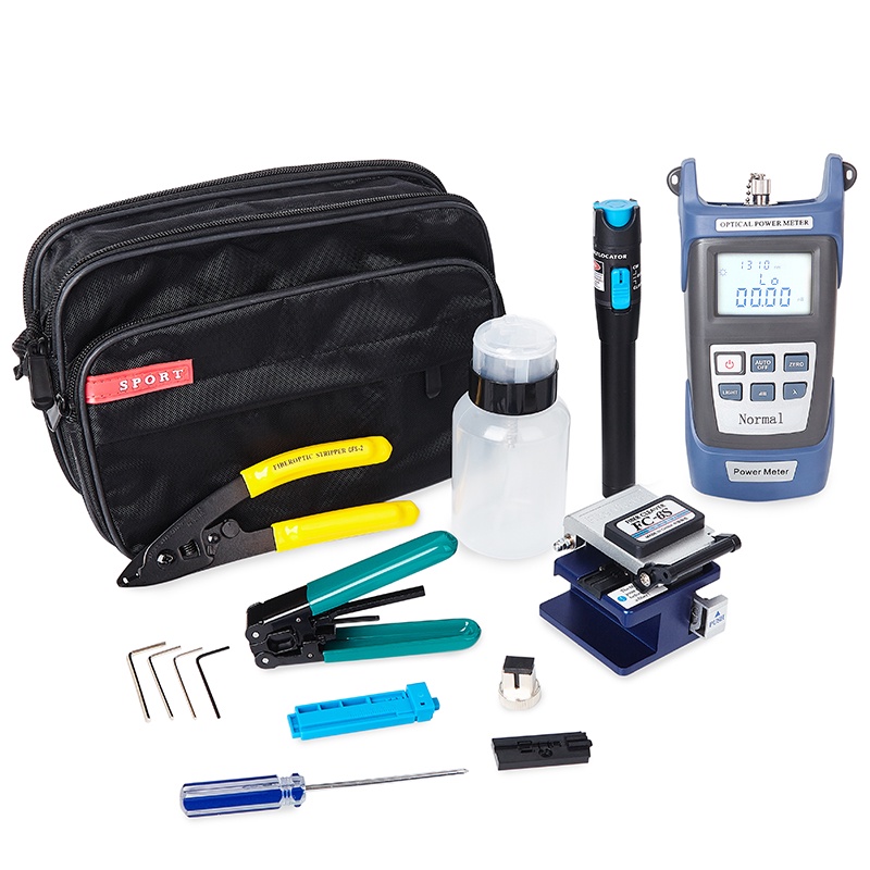 Jual FTTH Fiber Optic Tool Kit With Fiber Cleaver -70~+6dBm Optical ...