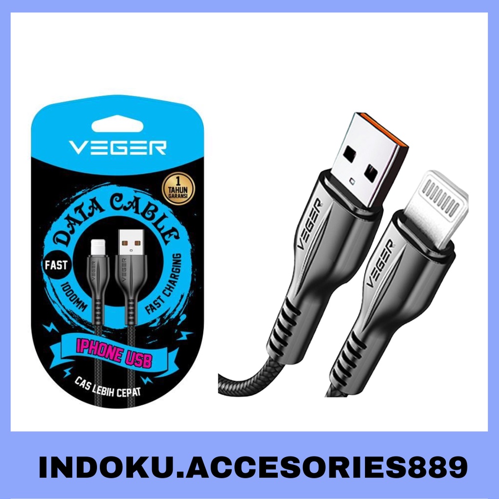 Jual Kabel Data Veger VG18 Lightning For Iphone & IPad fast Charging 3 ...