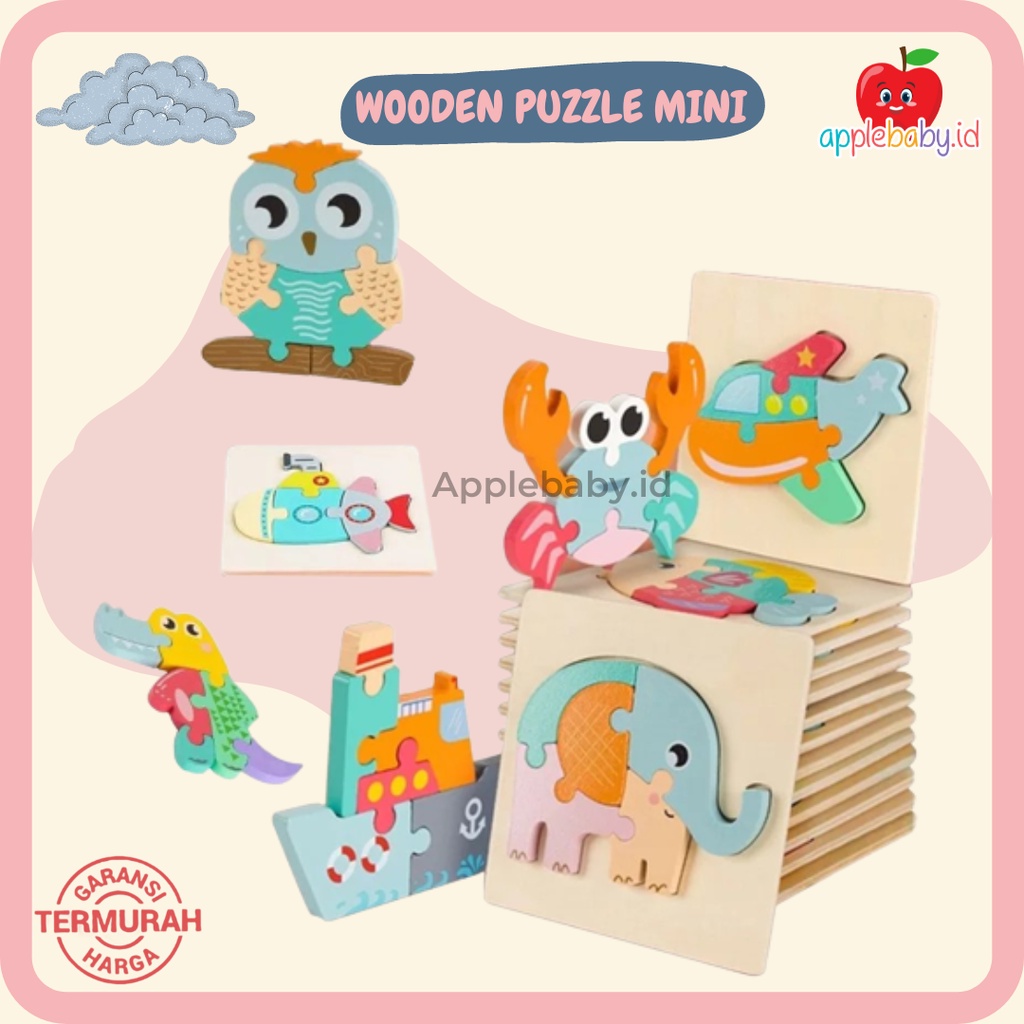 Jual Puzzle Kayu Mini Pastel Puzzle Mainan Edukasi Anak Wooden Puzzle ...
