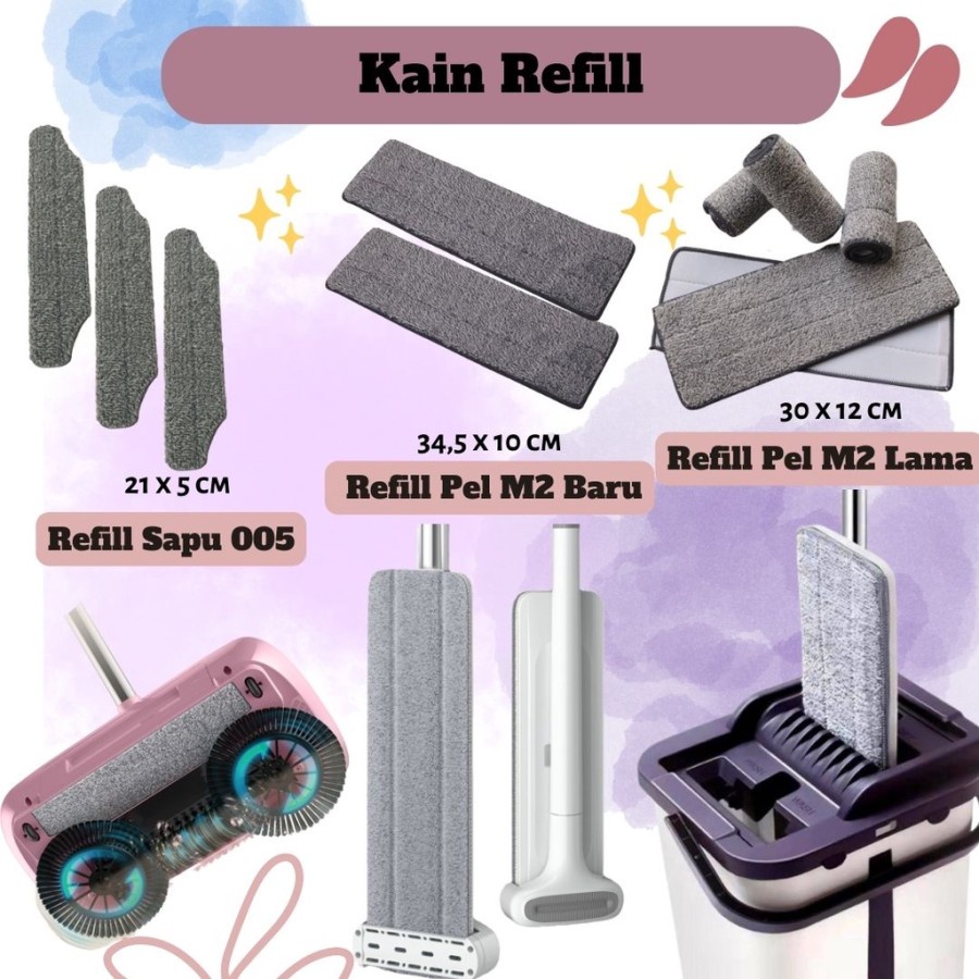 Jual Refill Kain Pel Bahan Microfiber Refill Kain Pel Refill Spray Mop ...