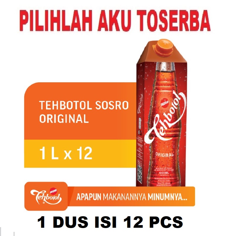 Jual Teh Botol Sosro Kotak Original 1 LITER - ( HARGA 1 DUS ISI 12 ) | Shopee Indonesia