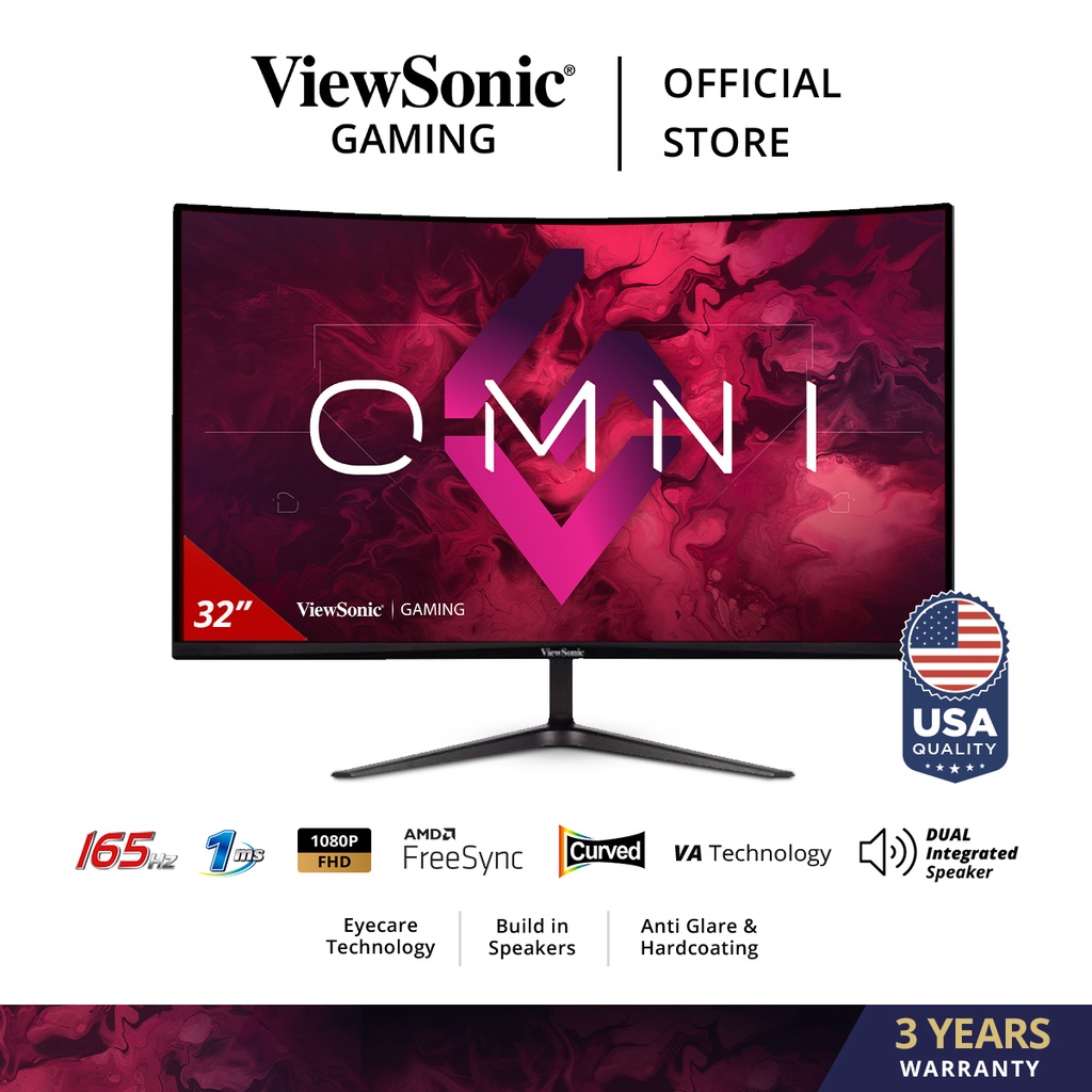 Jual ViewSonic 32" Curved Gaming Monitor VX3218-PC-MHD | FHD | 165Hz ...
