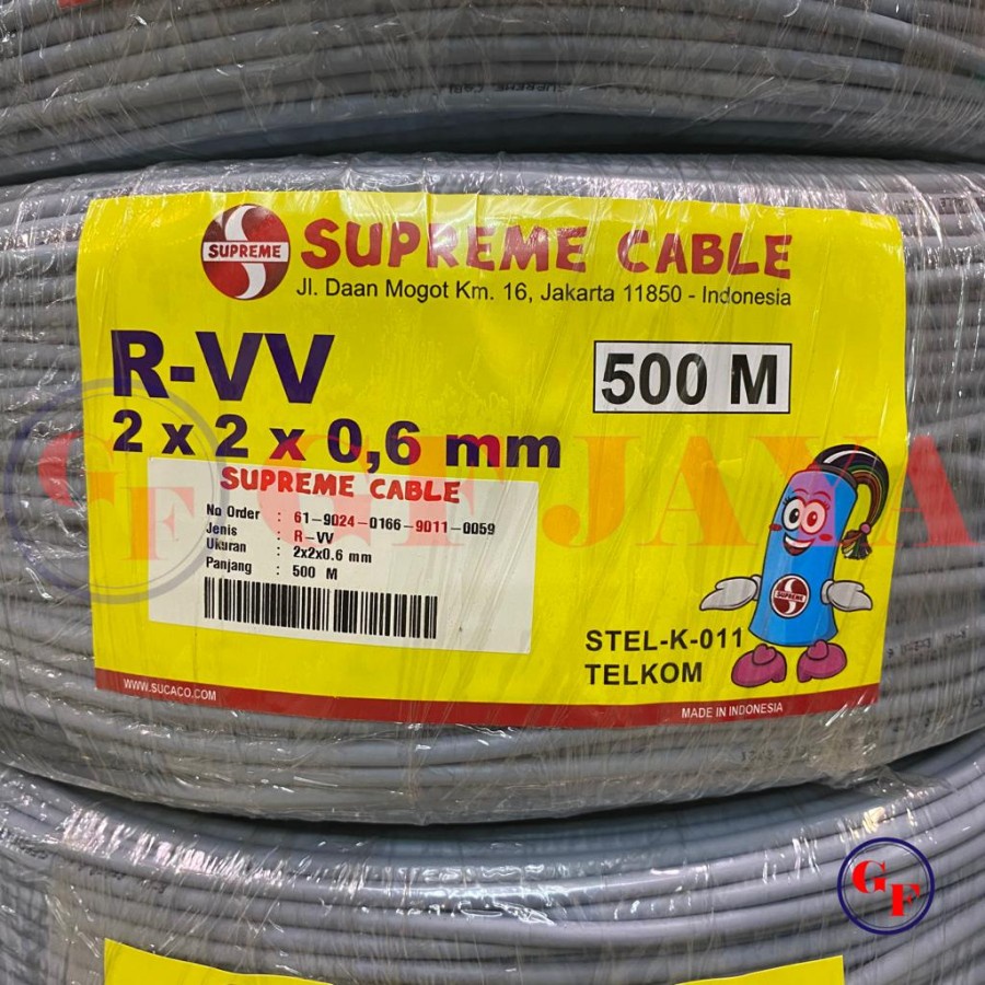 Jual Kabel Telepon Supreme R-VV 2x2x0.6 Abu-abu Indoor Tlepon Telefon ...