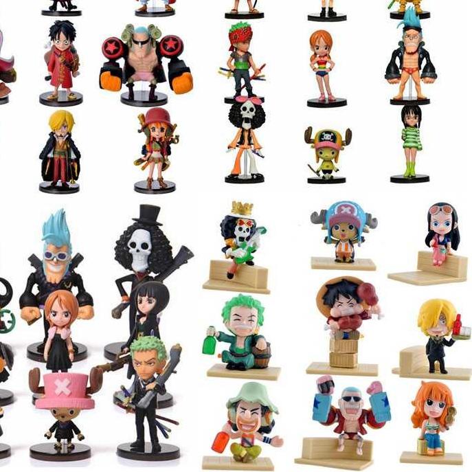 Jual Action Figure One Piece Set 9 PCS Luffy Zoro Sanji Nami Robin Usop ...