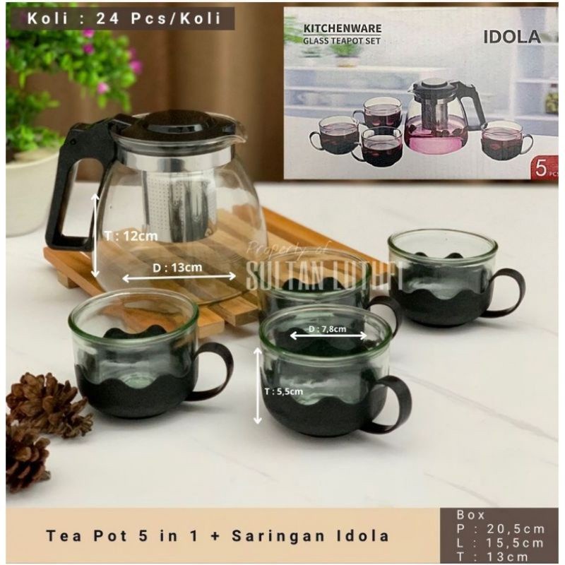 Jual Teko IDOLA / TeaPot 5 In 1 + Saaringan / IDOLA Tempat Tea | Shopee ...