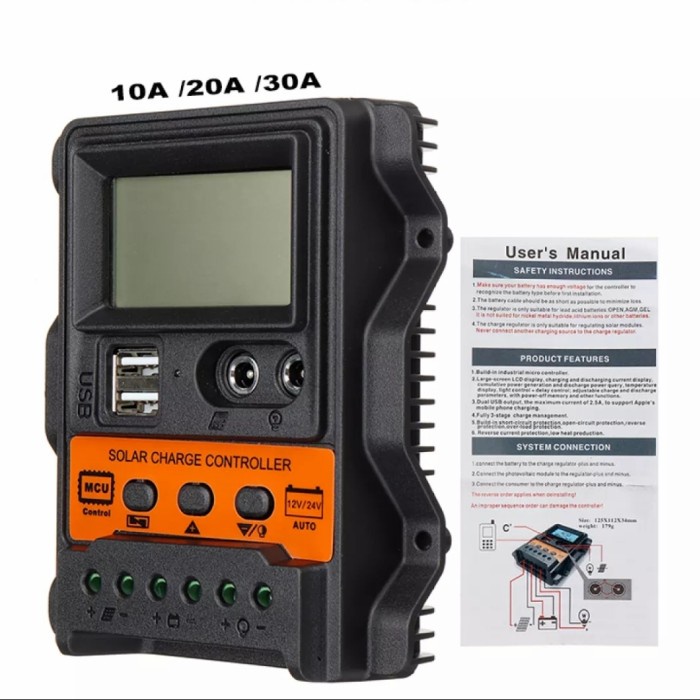 Jual Solar Controler SCC 12v/24v 30A with Double USB input output DC ...