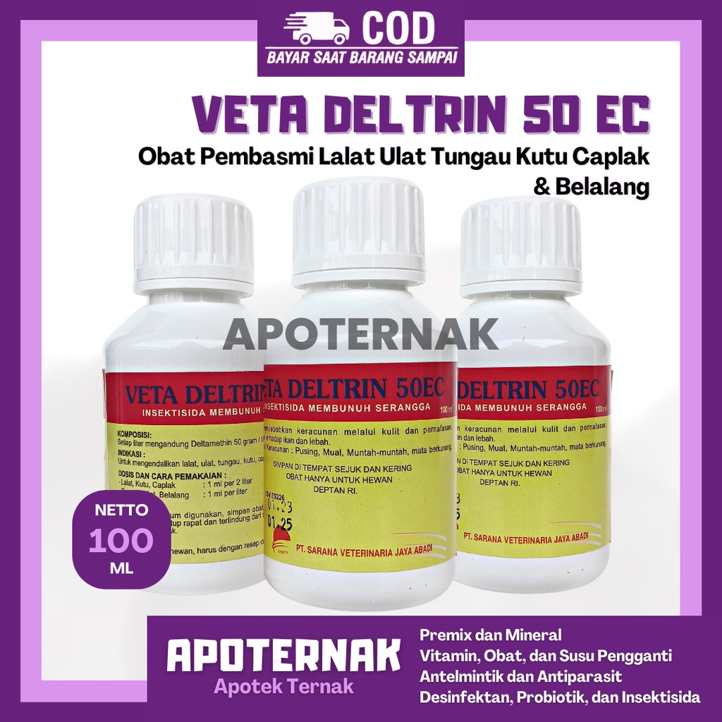 Jual VETA DELTRIN 100 ml | Obat Pembasmi Lalat Ulat Tungau Kutu Caplak ...