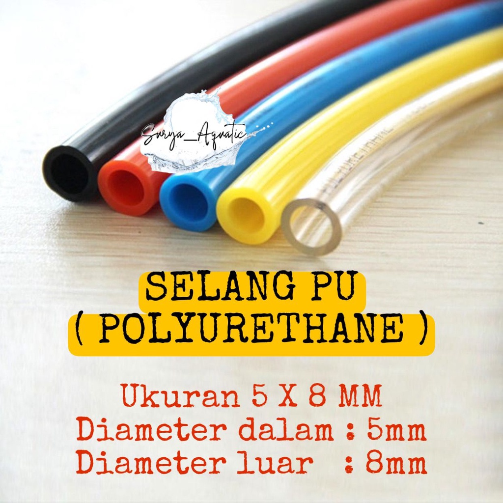 Jual Selang PU Pneumatic 5mm 8mm 10mm dan 12mm 16mm selang kompresor | Shopee Indonesia