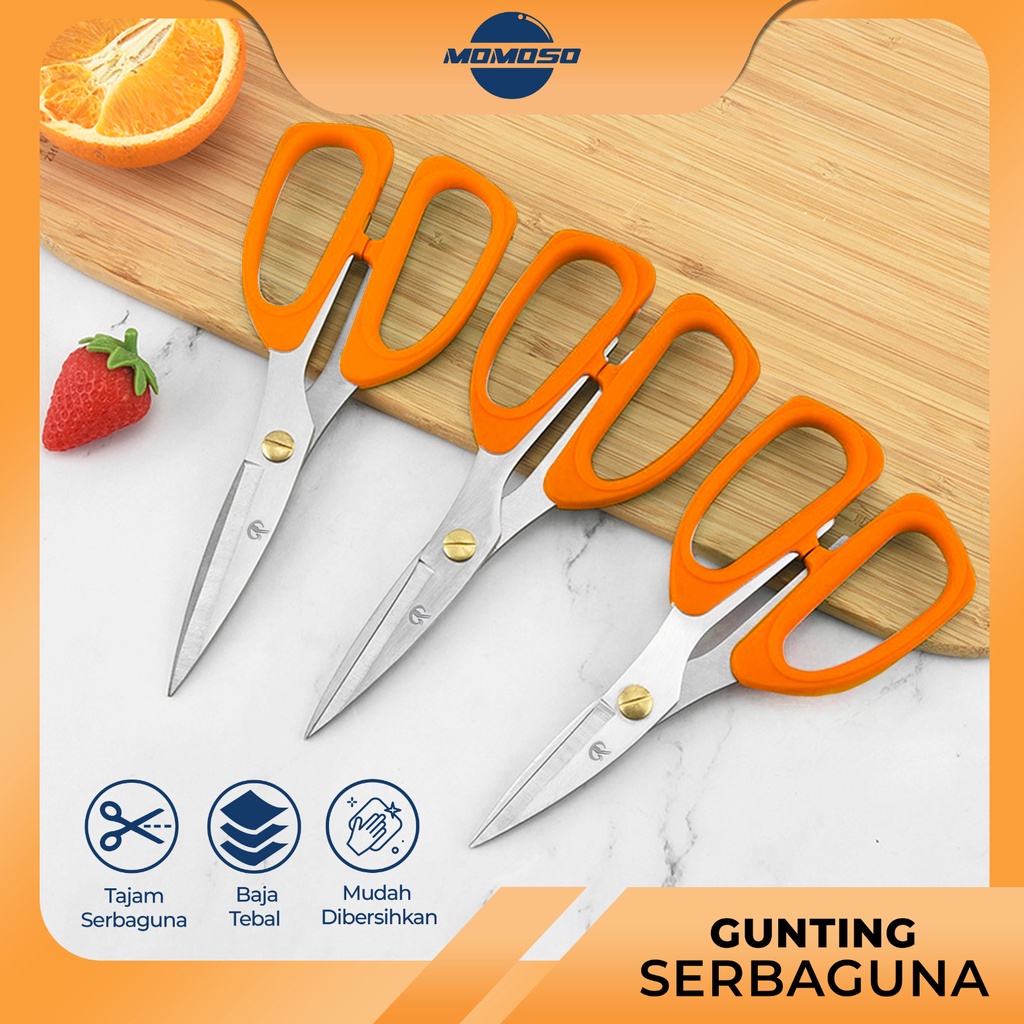 Jual MOMOSO Gunting Orange / Gunting Oren / Gunting Serbaguna / Gunting ...